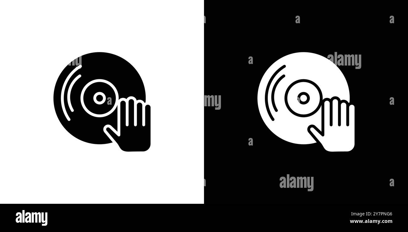 Dj icon Flat thin line vector illustration art outline set Stock Vector Image & Art - Alamy