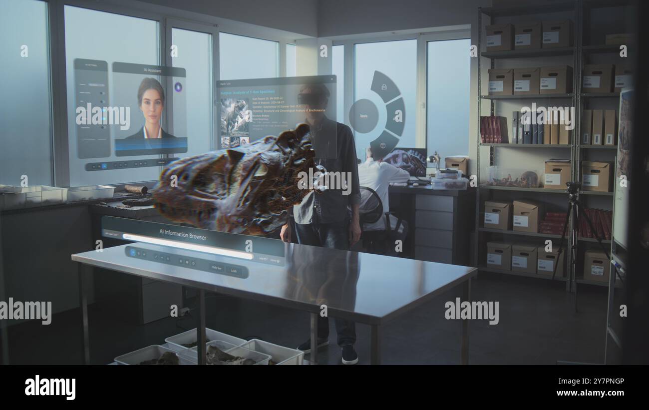 Advanced archaeological lab: VFX animation of holographic display with ...