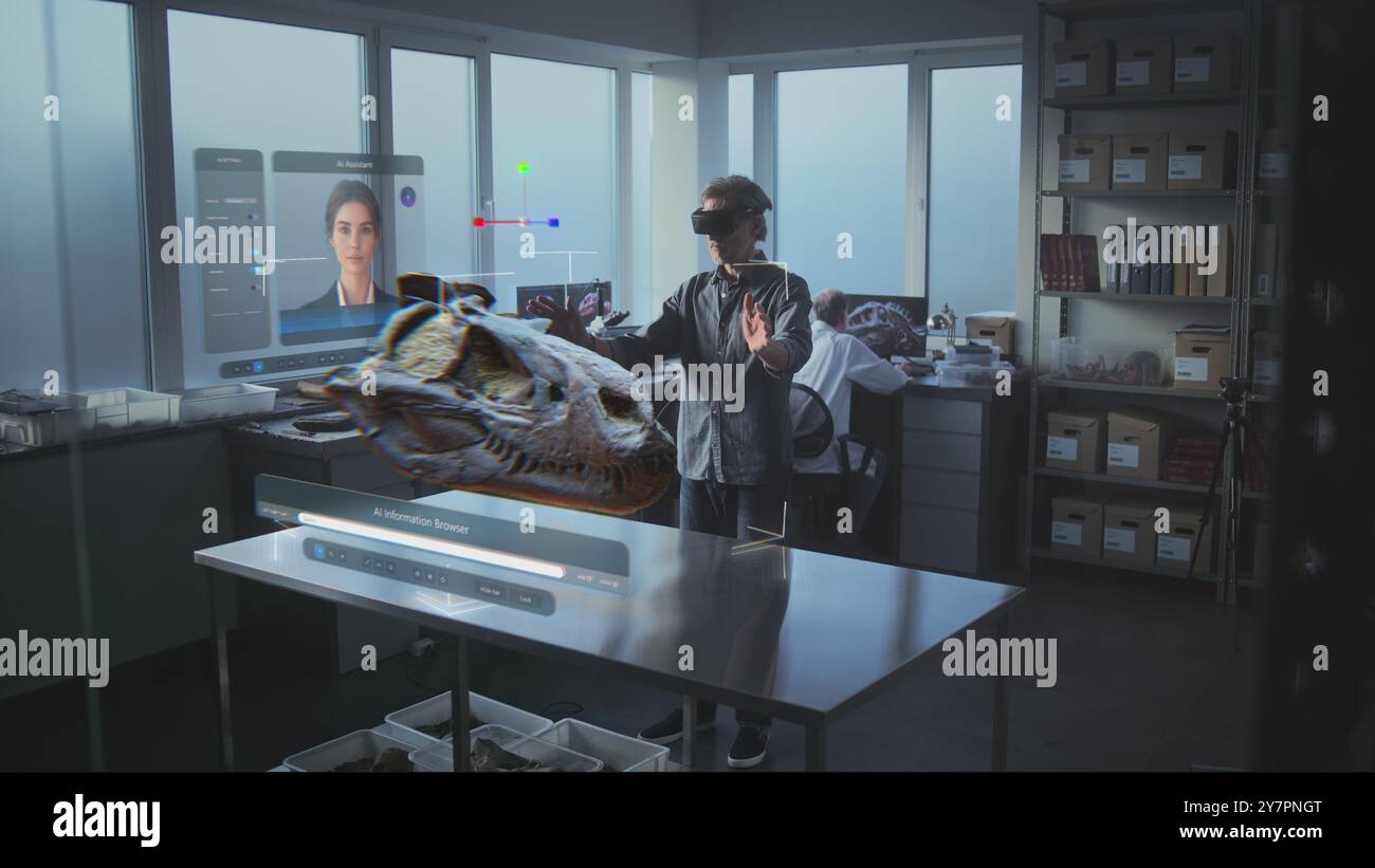 Advanced archaeological lab: VFX animation of holographic display with ...