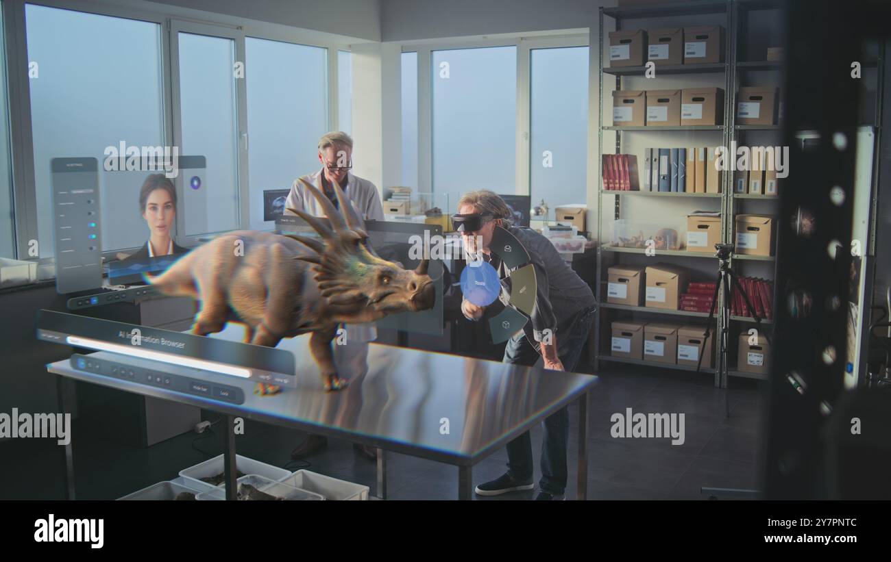 Advanced archaeological lab: VFX graphics of virtual display with AI ...