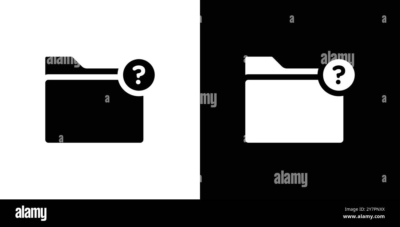 Folder with questionmark icon Flat thin line vector illustration art ...