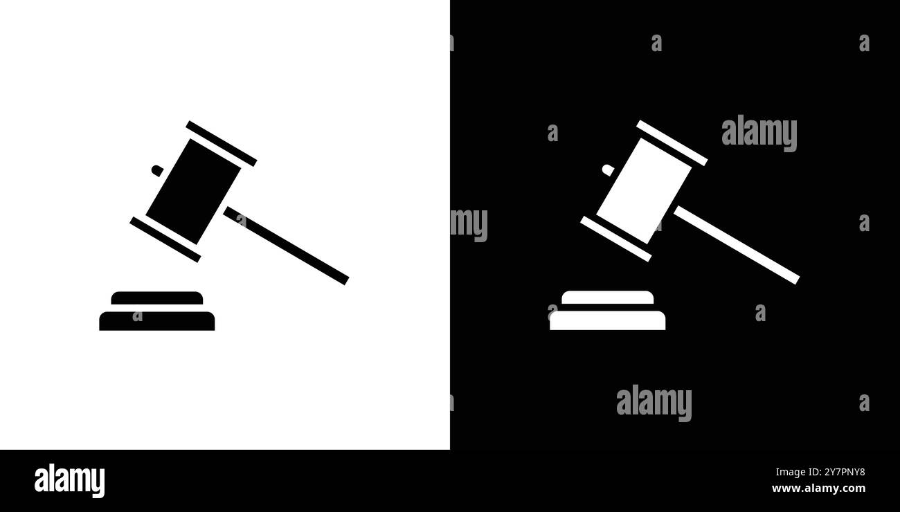 Gavel icon Flat thin line vector illustration art outline set Stock ...