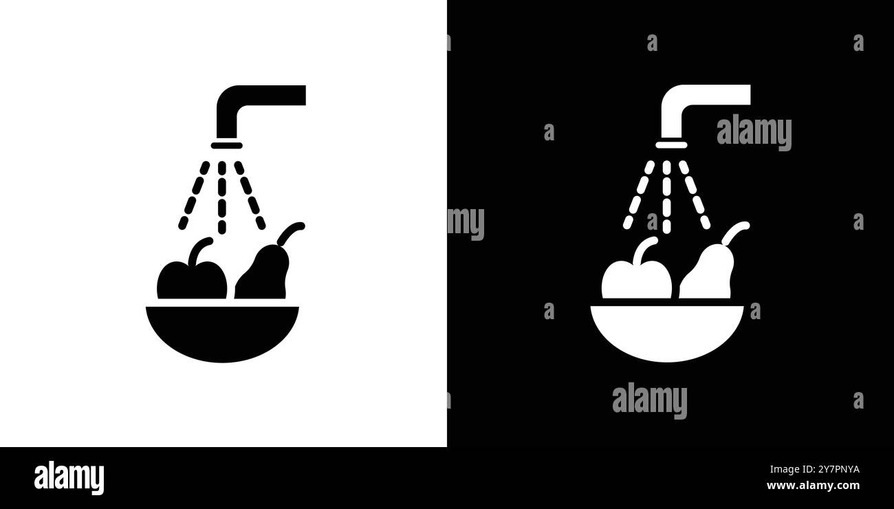 Fruits Washing icon Flat thin line vector illustration art outline set ...
