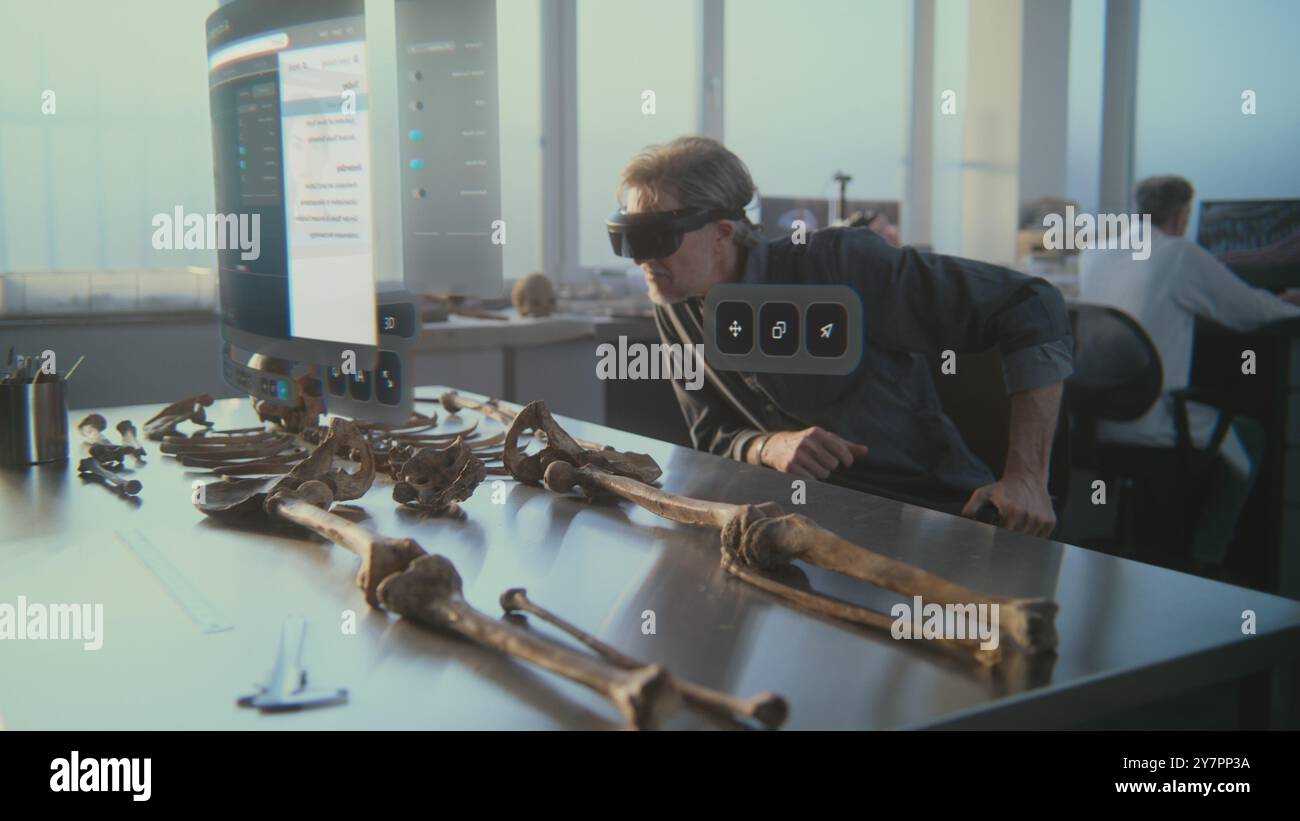 Advanced archaeological lab: Archaeologist in VR headset studies ...