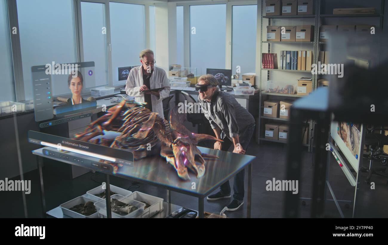 Advanced archaeological lab: VFX graphics of virtual display with AI ...