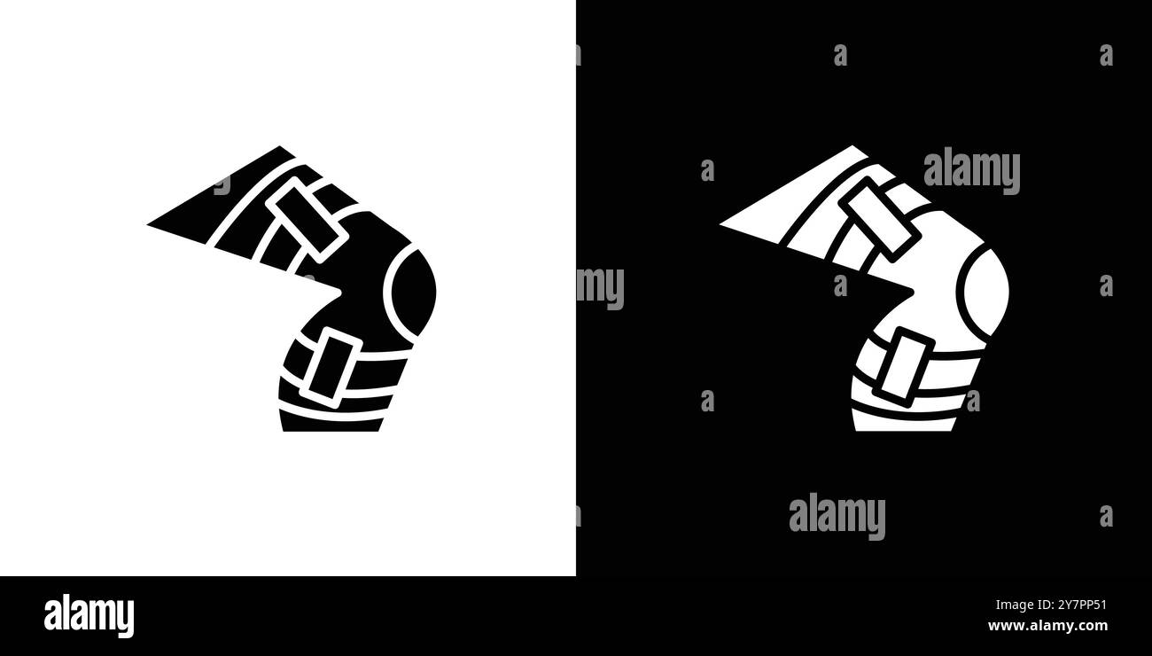 Knee Orthopedic Brace icon Flat thin line vector illustration art ...