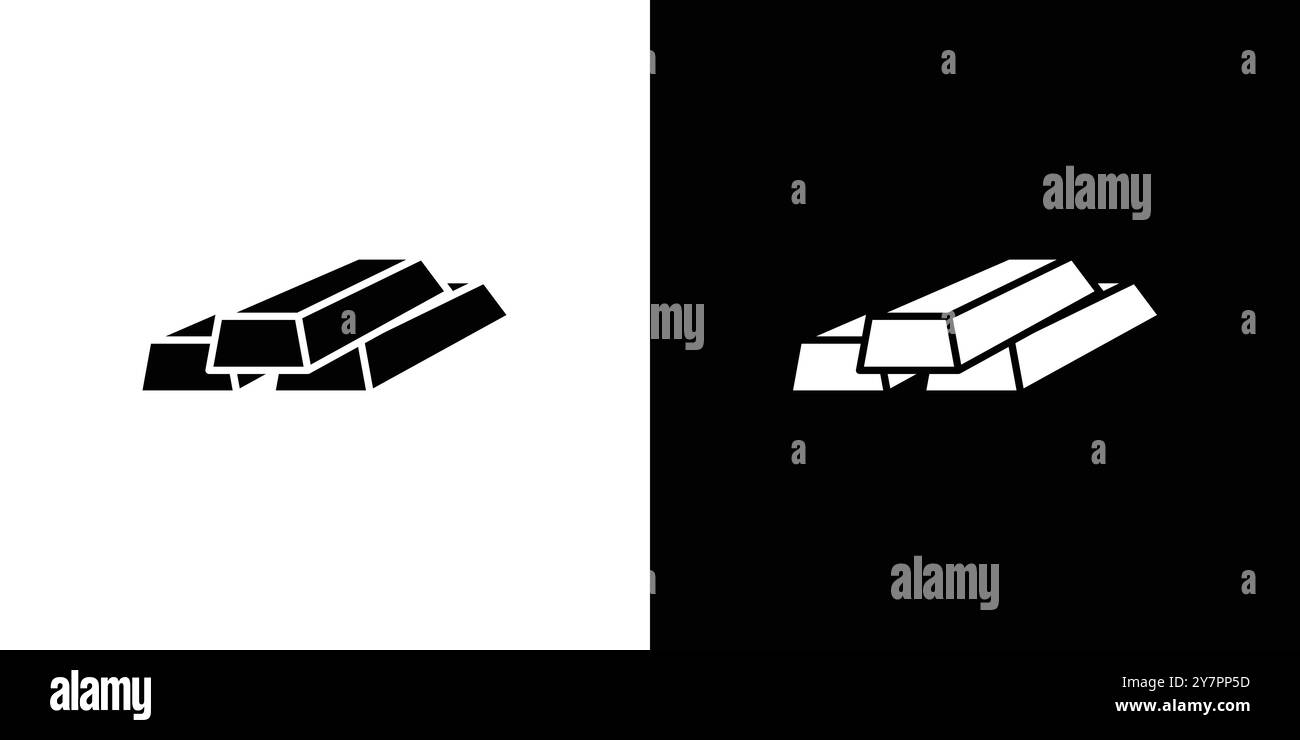 gold bars icon Flat thin line vector illustration art outline set Stock ...