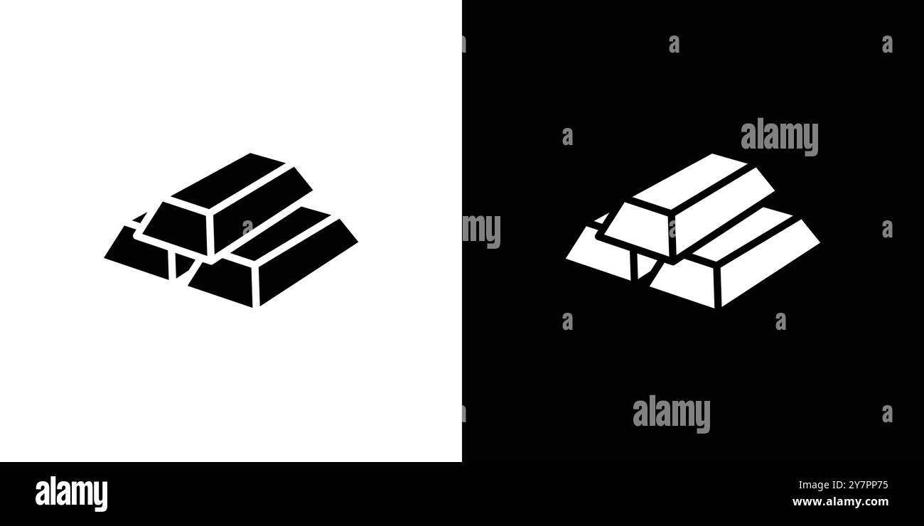 gold bars icon Flat thin line vector illustration art outline set Stock ...