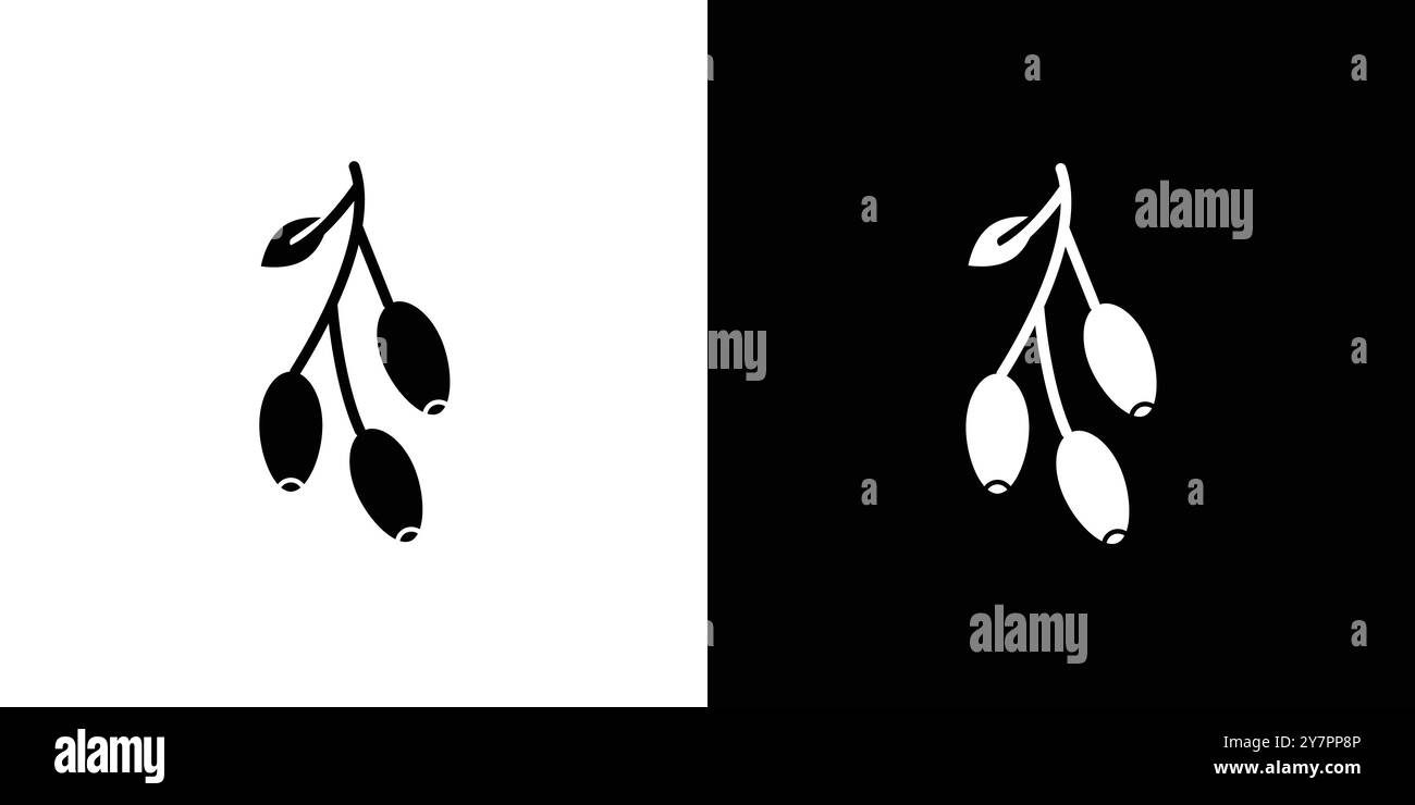 Jujube icon Flat thin line vector illustration art outline set Stock ...