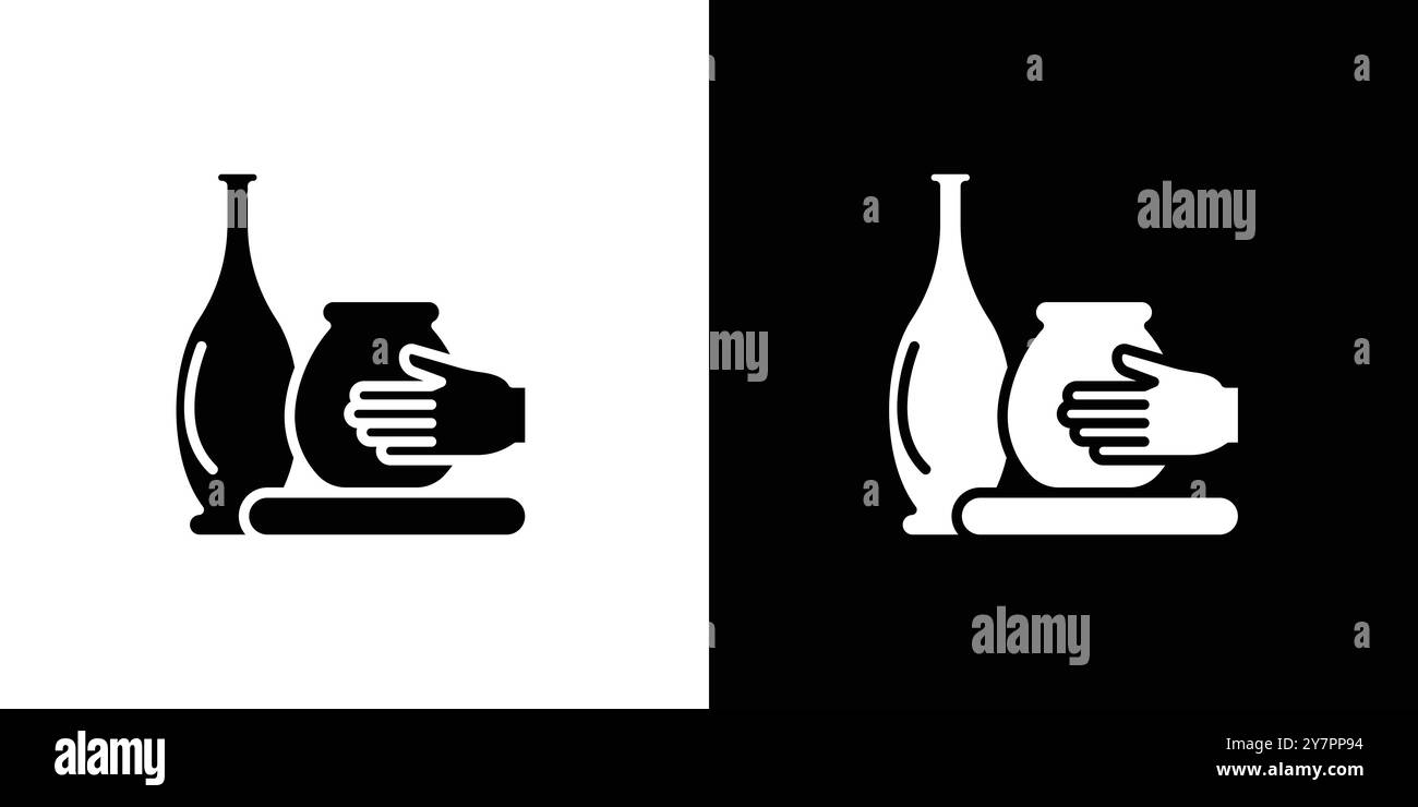 Handmade pottery icon Flat thin line vector illustration art outline ...