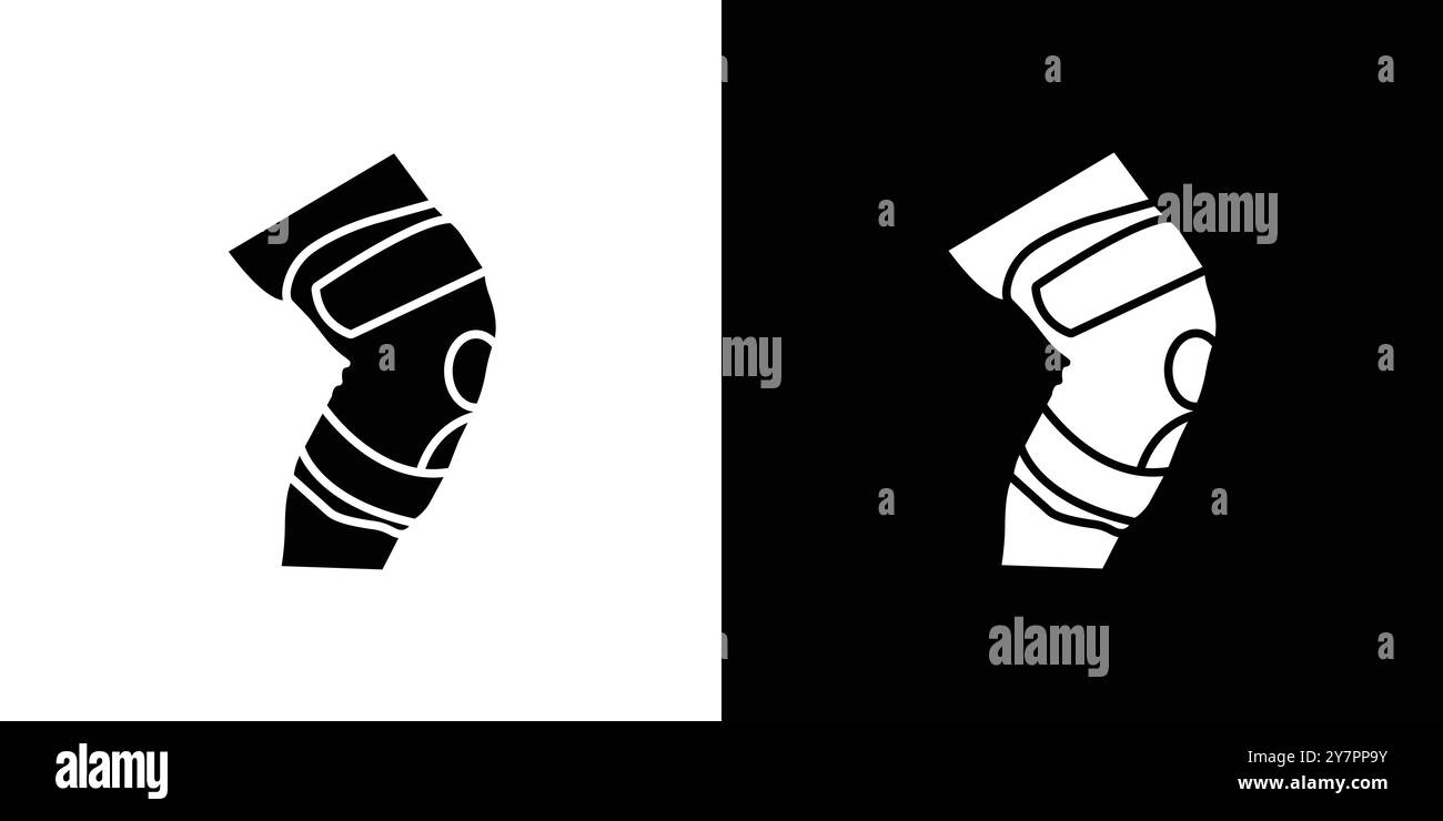 Knee Orthopedic Brace icon Flat thin line vector illustration art ...