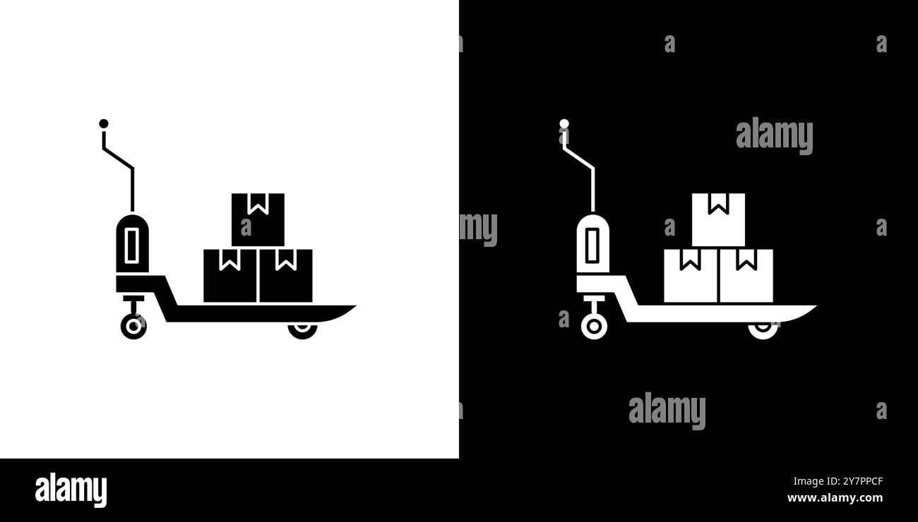 Hand pallet jack icon Flat thin line vector illustration art outline ...