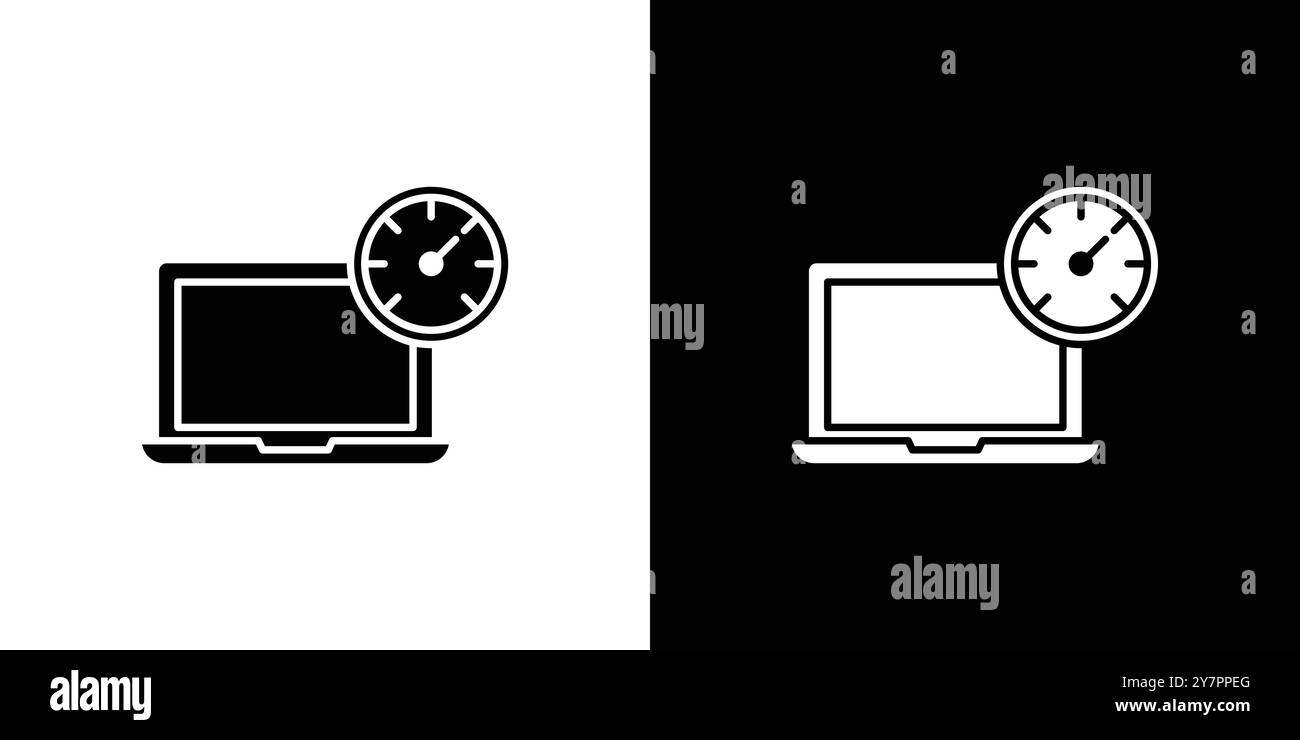 Network speed test icon Flat thin line vector illustration art outline ...