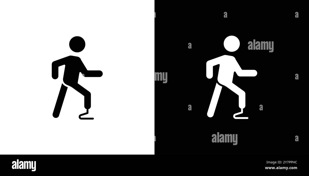 Prosthetic leg icon Flat thin line vector illustration art outline set ...