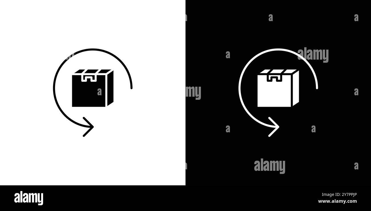Product return box icon Flat thin line vector illustration art outline ...