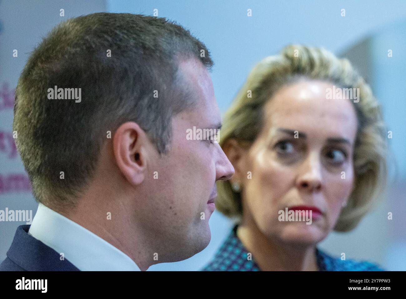 Birmingham, UK. 01st Oct, 2024 Robert Jenrick with wife, Michal Berkner ...