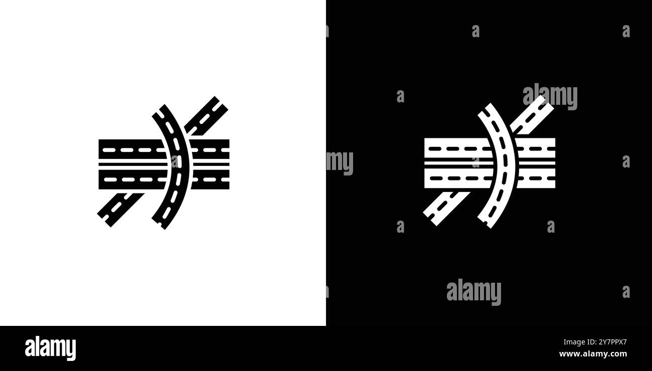 Multi level junction icon Flat thin line vector illustration art ...