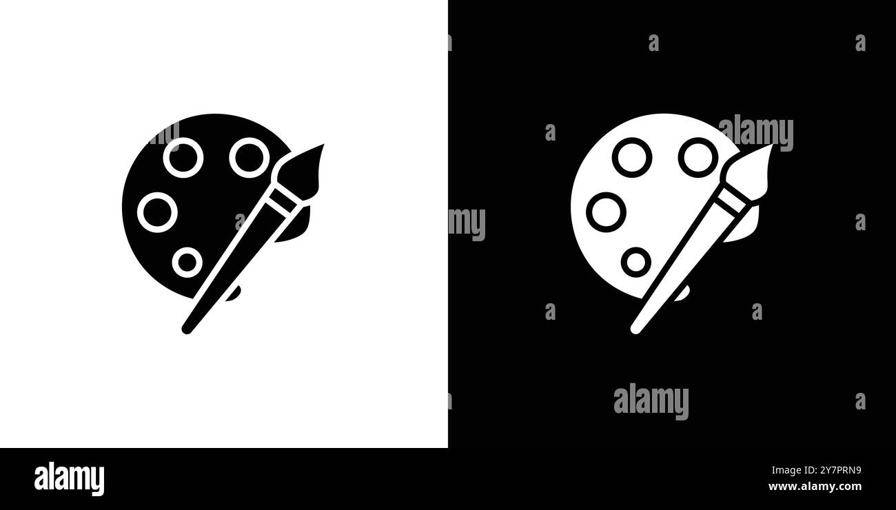 Palette color icon Flat thin line vector illustration art outline set ...