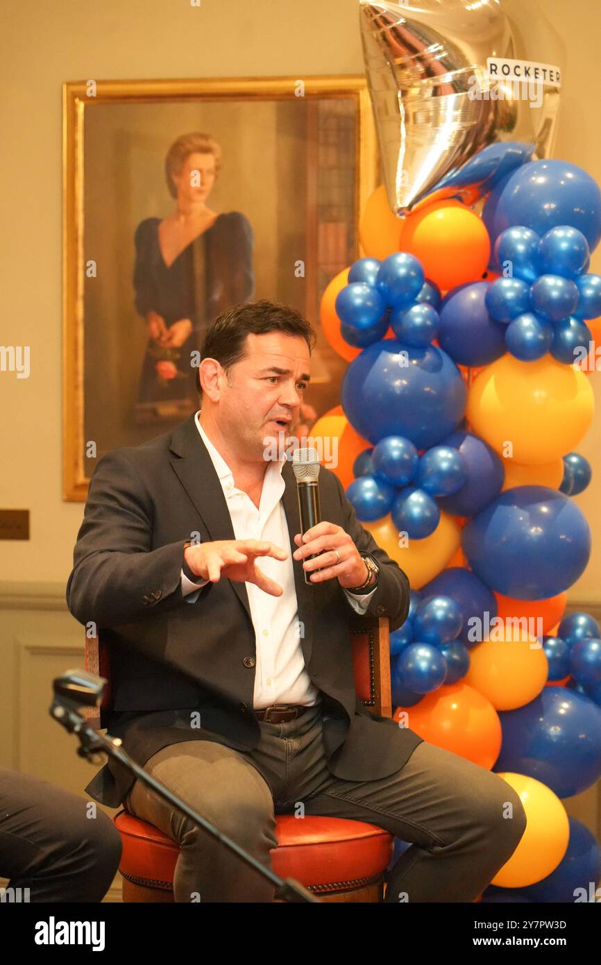 Will Carling speaking at a business event at QueenÕs Club in London ...