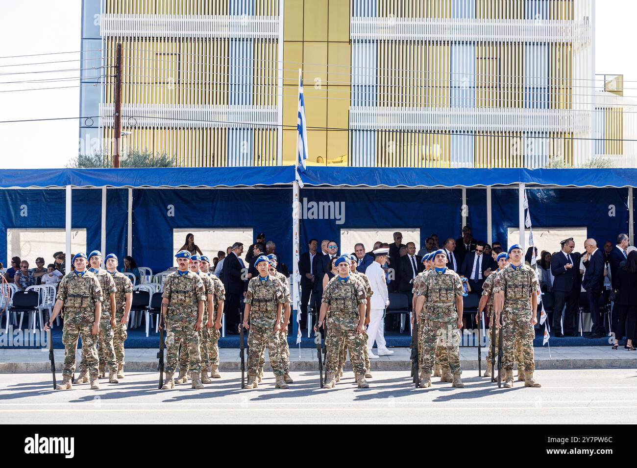 Nicosia, Nicosia, Cyprus. 1st Oct, 2024. A military detachment is seen ...