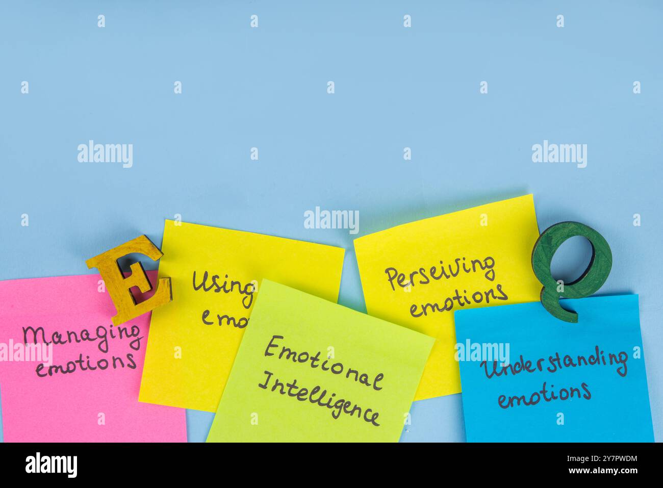 Kids EQ, child emotional quotient concept with Stickers with the basic ...