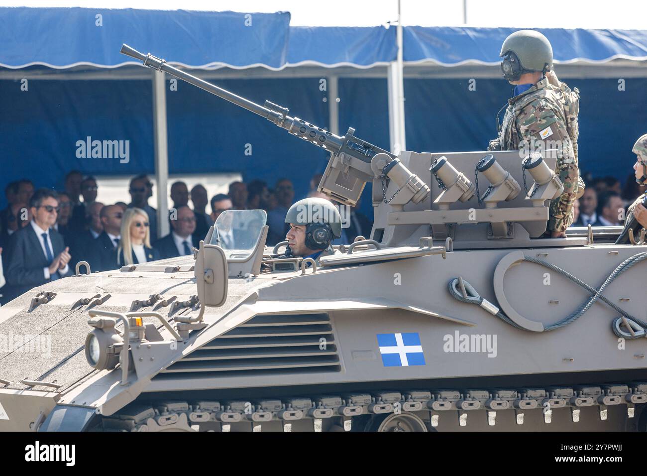 Nicosia, Nicosia, Cyprus. 1st Oct, 2024. Soldiers are seen on a ...