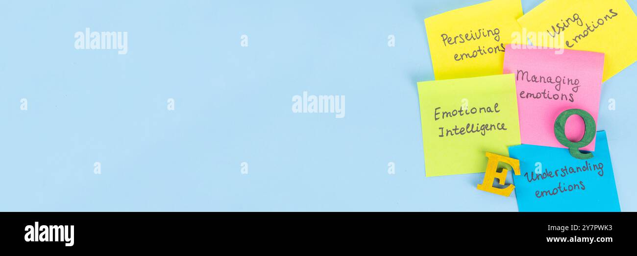 Kids EQ, child emotional quotient concept with Stickers with the basic ...