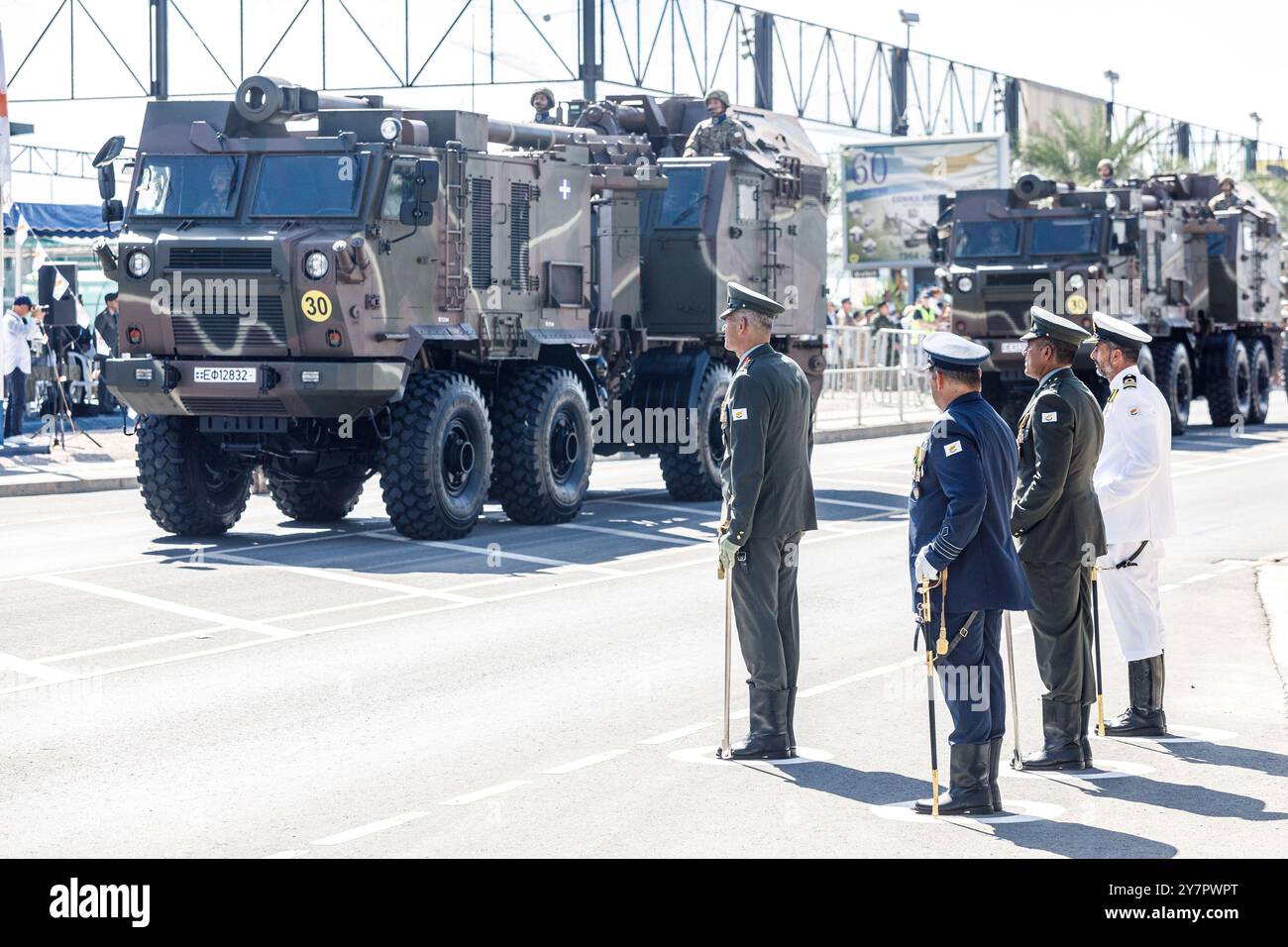 Nicosia, Nicosia, Cyprus. 1st Oct, 2024. Military officers are seen ...