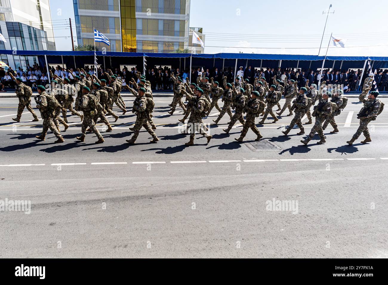 Nicosia, Nicosia, Cyprus. 1st Oct, 2024. Soldiers are marching during ...
