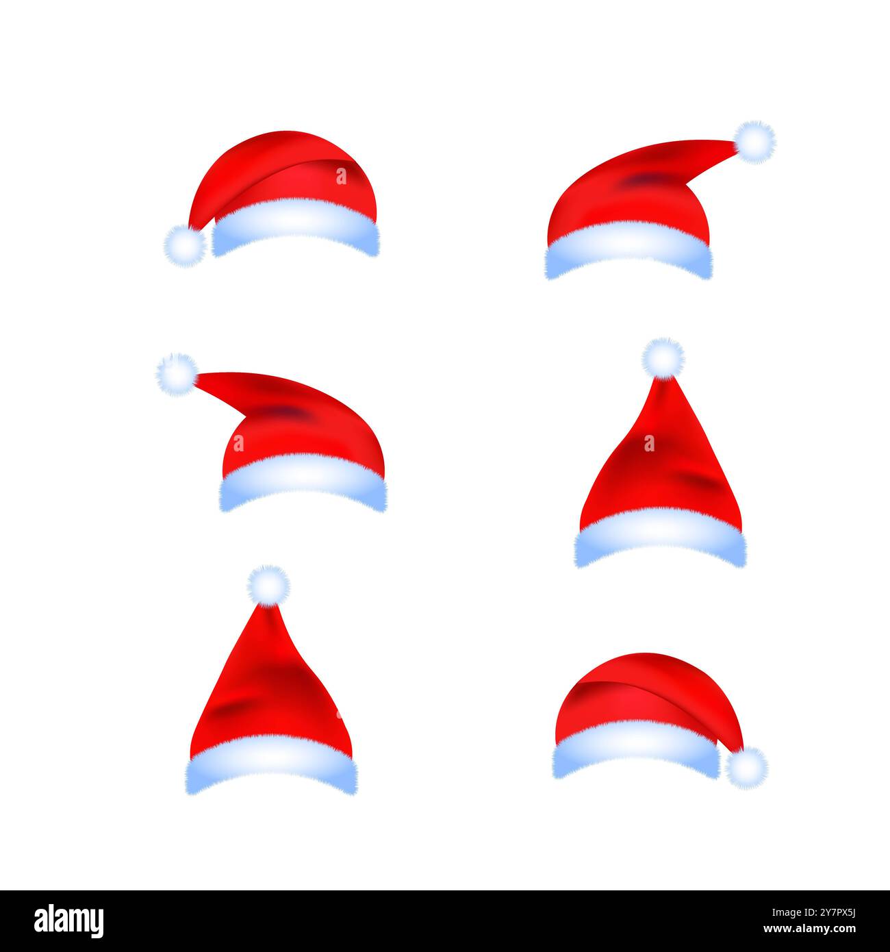 Christmas Santa Claus Hats Set Stock Photo - Alamy