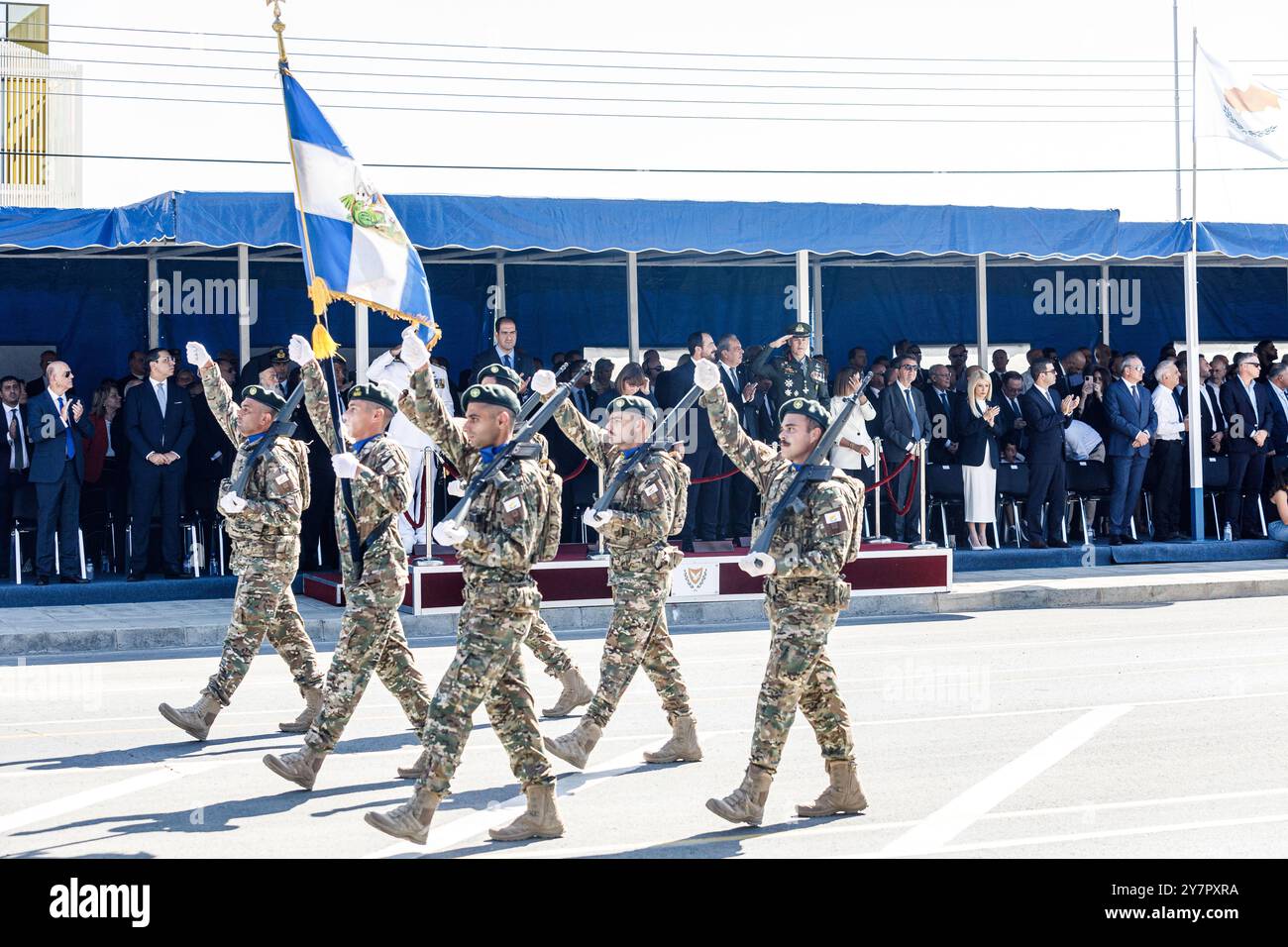 Cyprus : Independence Day military parade Soldiers are marching during ...