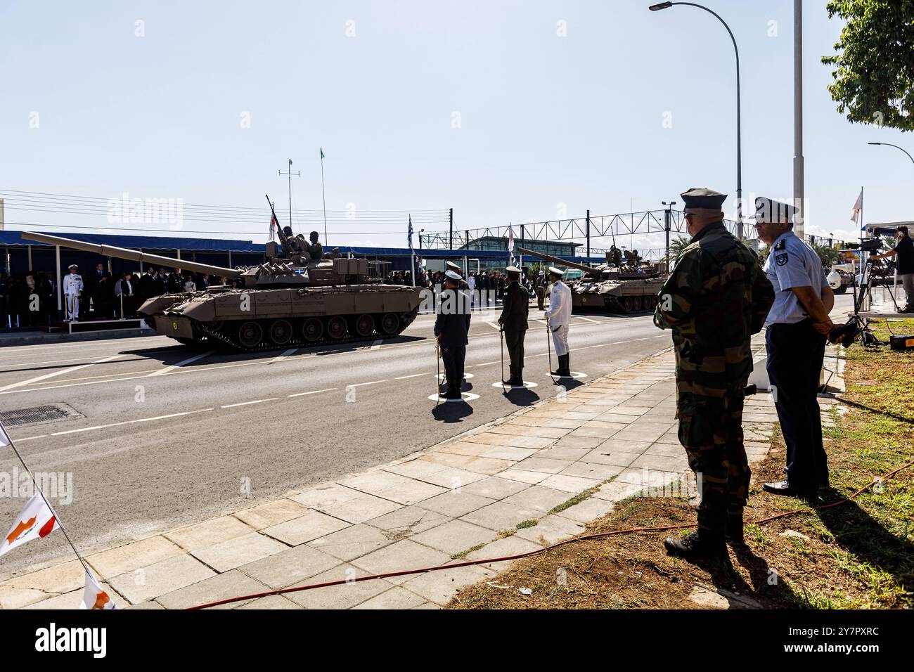 Cyprus : Independence Day military parade Military officers are seen ...