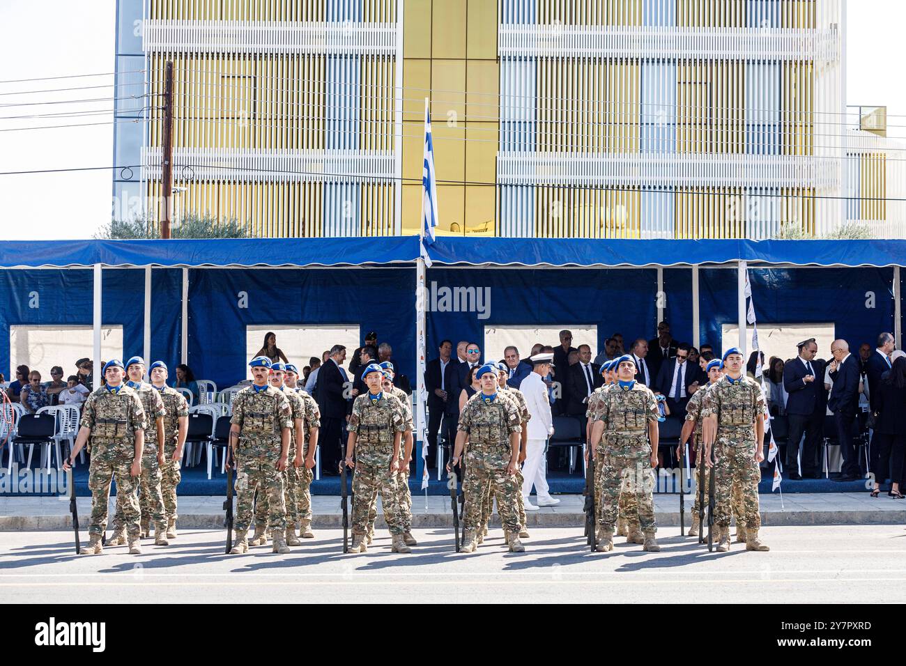 Cyprus : Independence Day military parade A military detachment is seen ...