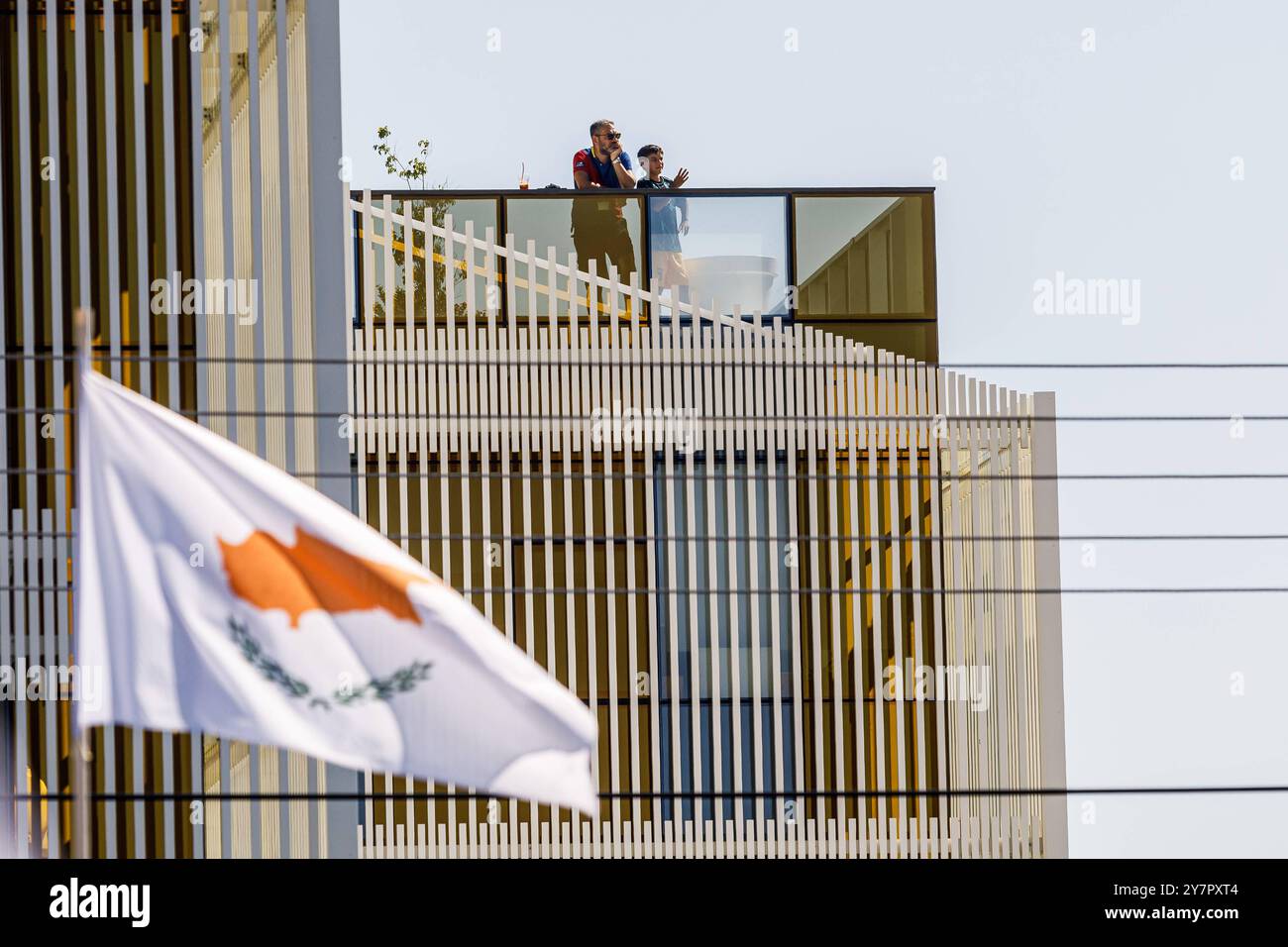 Cyprus : Independence Day military parade A father and his son are ...