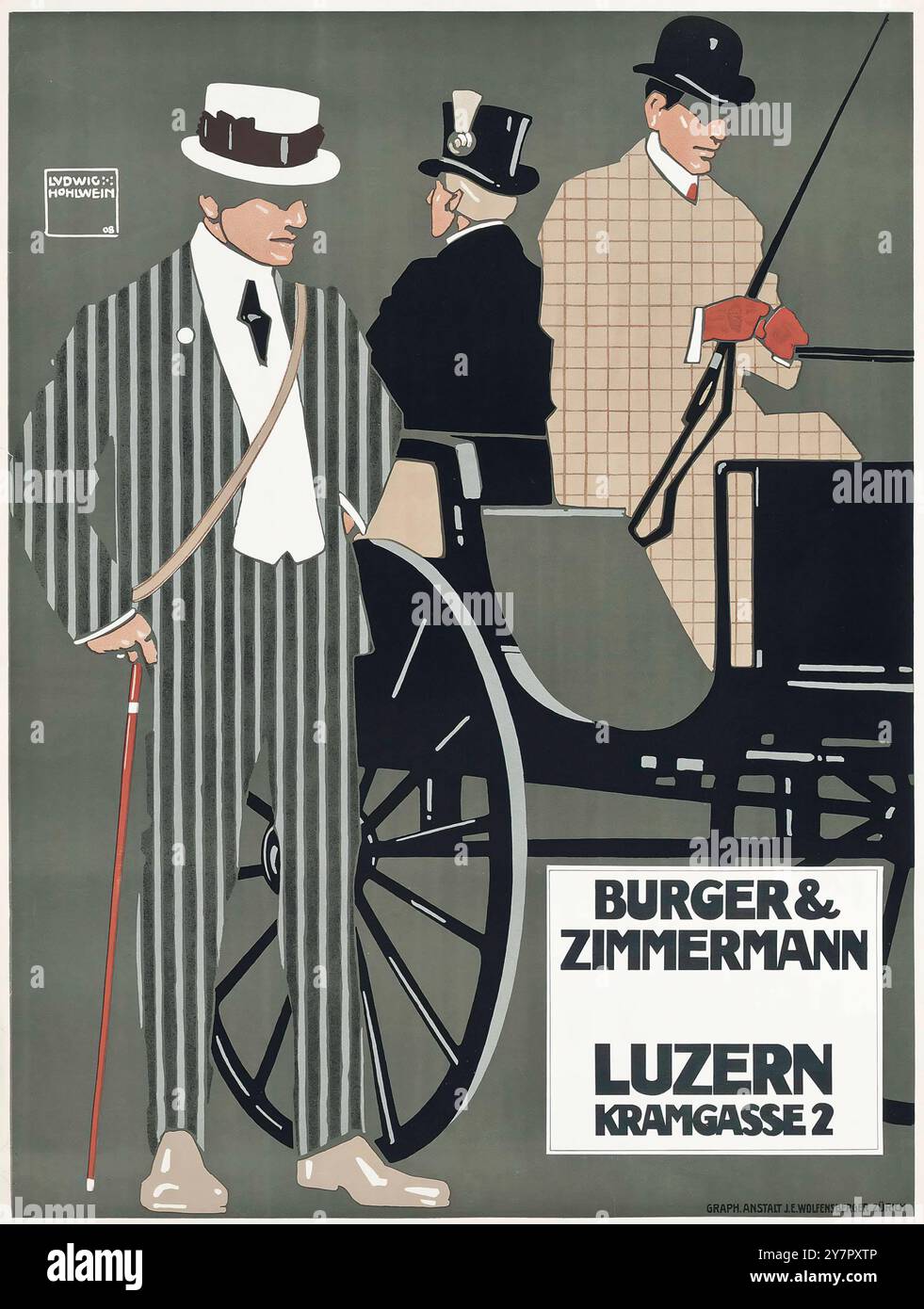 Antique german advertising poster - Ludwig Hohlwein (1874-1949) BURGER ...