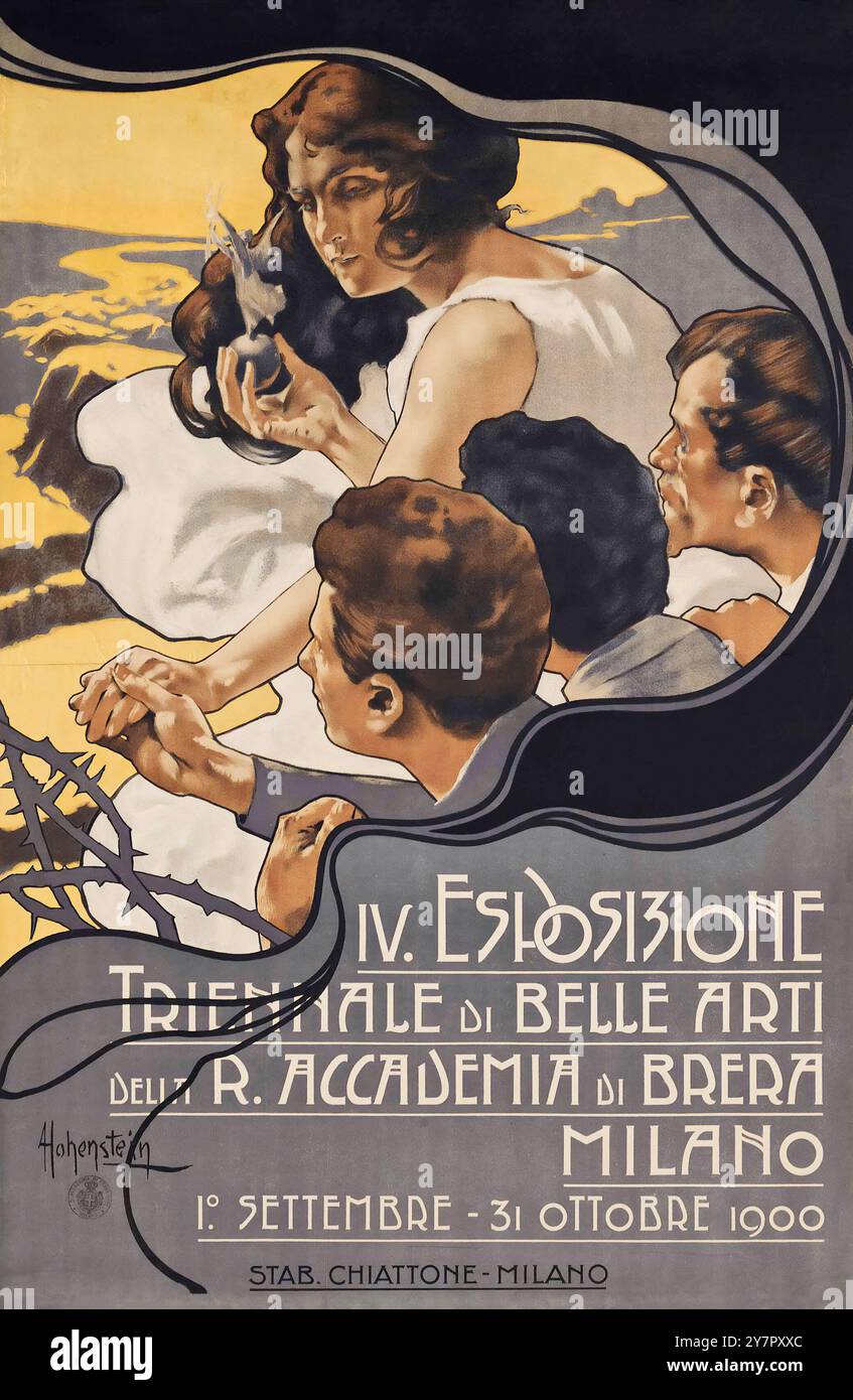Old italian poster - Adolf Hohenstein artwork - IV Esposizione ...