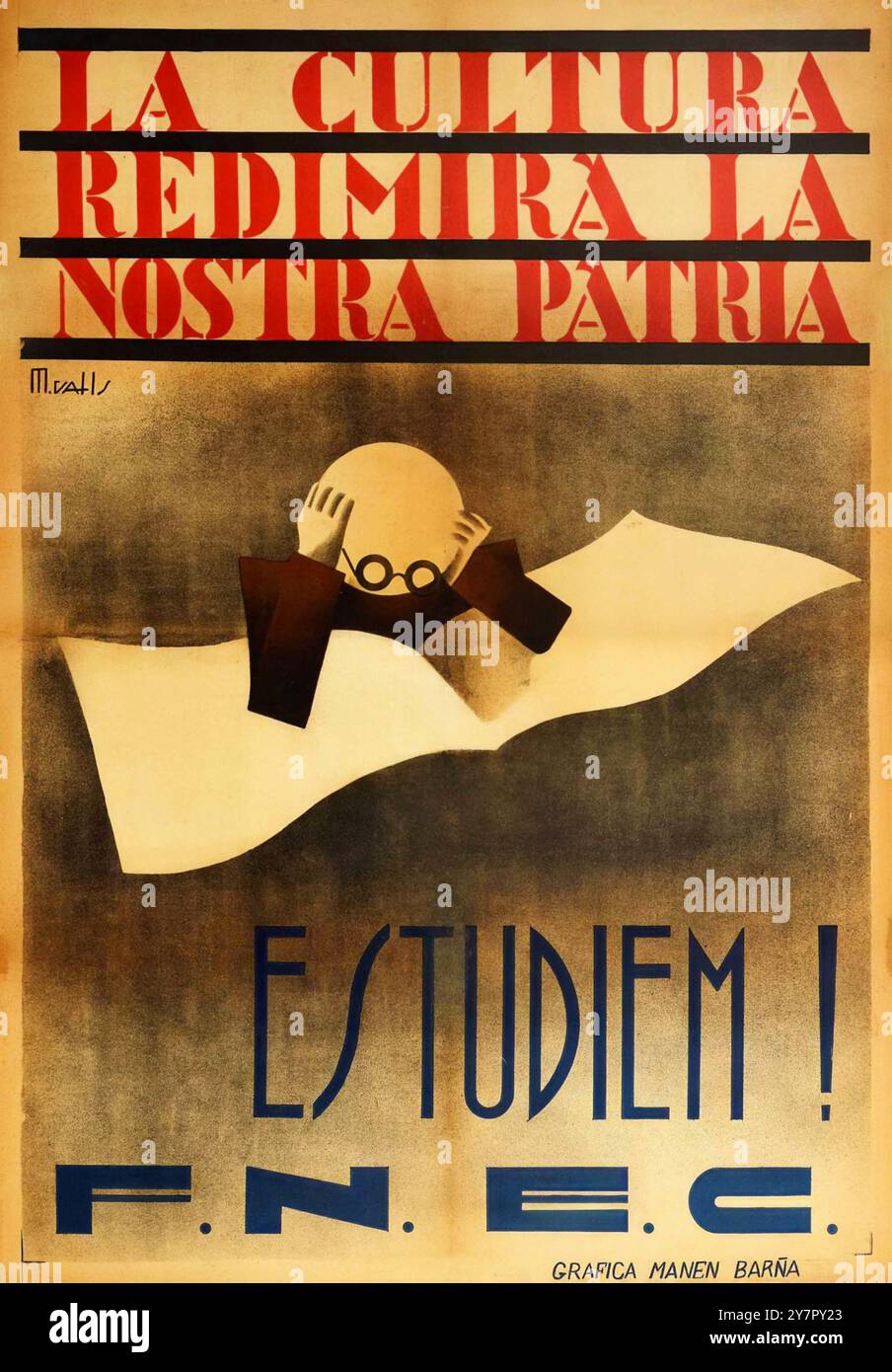 Vintage Spanish Propaganda Poster - Culture Redeems Our Homeland Let's ...