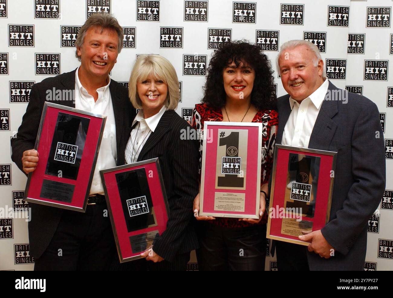 File photo dated 14/05/03 former Eurovision winners (left to right) Lee ...