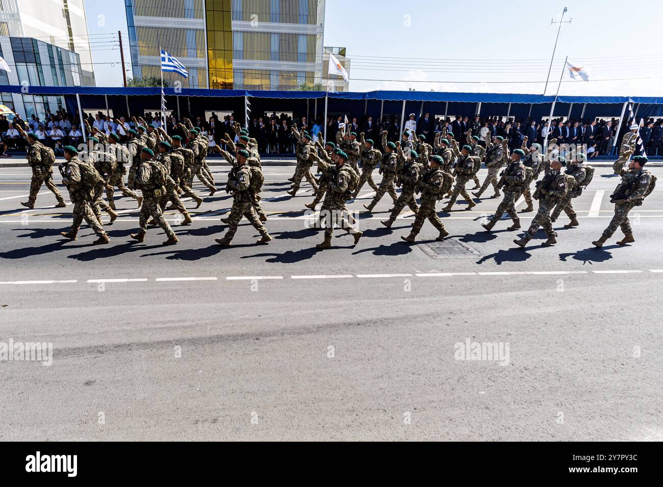 Cyprus : Independence Day military parade Soldiers are marching during ...