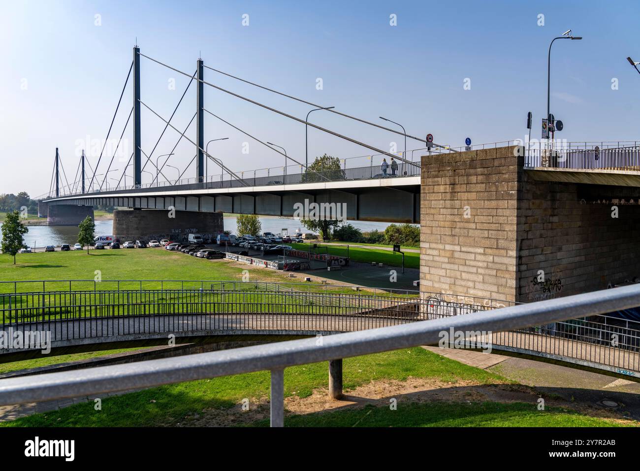 The Theodor-Heuss-Bridge, Rhine crossing, cable-stayed bridge, first ...
