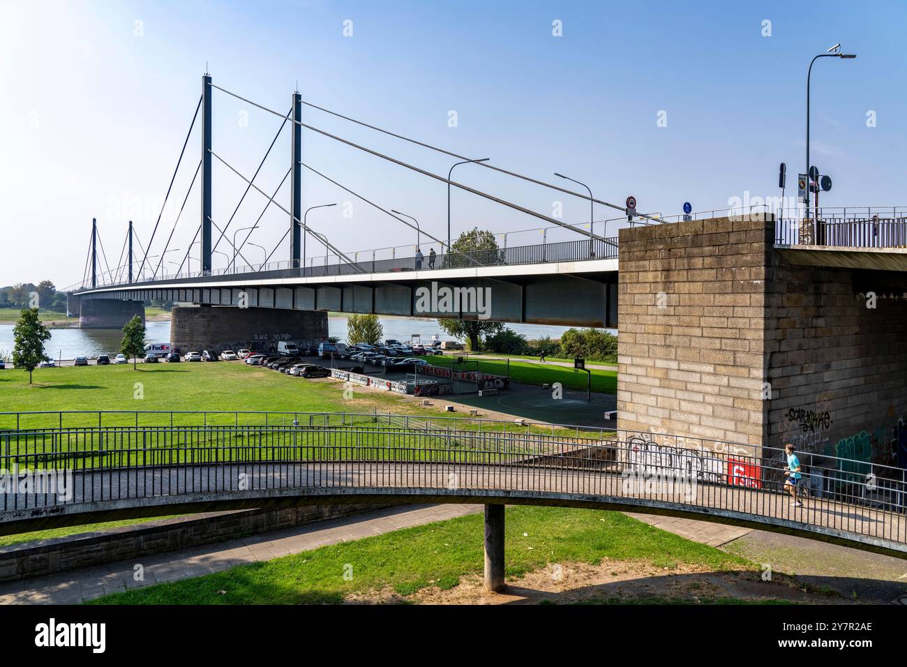 The Theodor-Heuss-Bridge, Rhine crossing, cable-stayed bridge, first ...