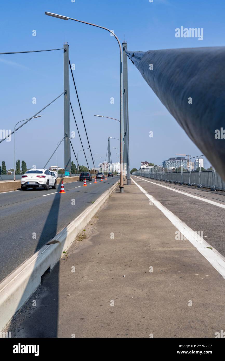 The Theodor-Heuss-Bridge, Rhine crossing, cable-stayed bridge, first ...
