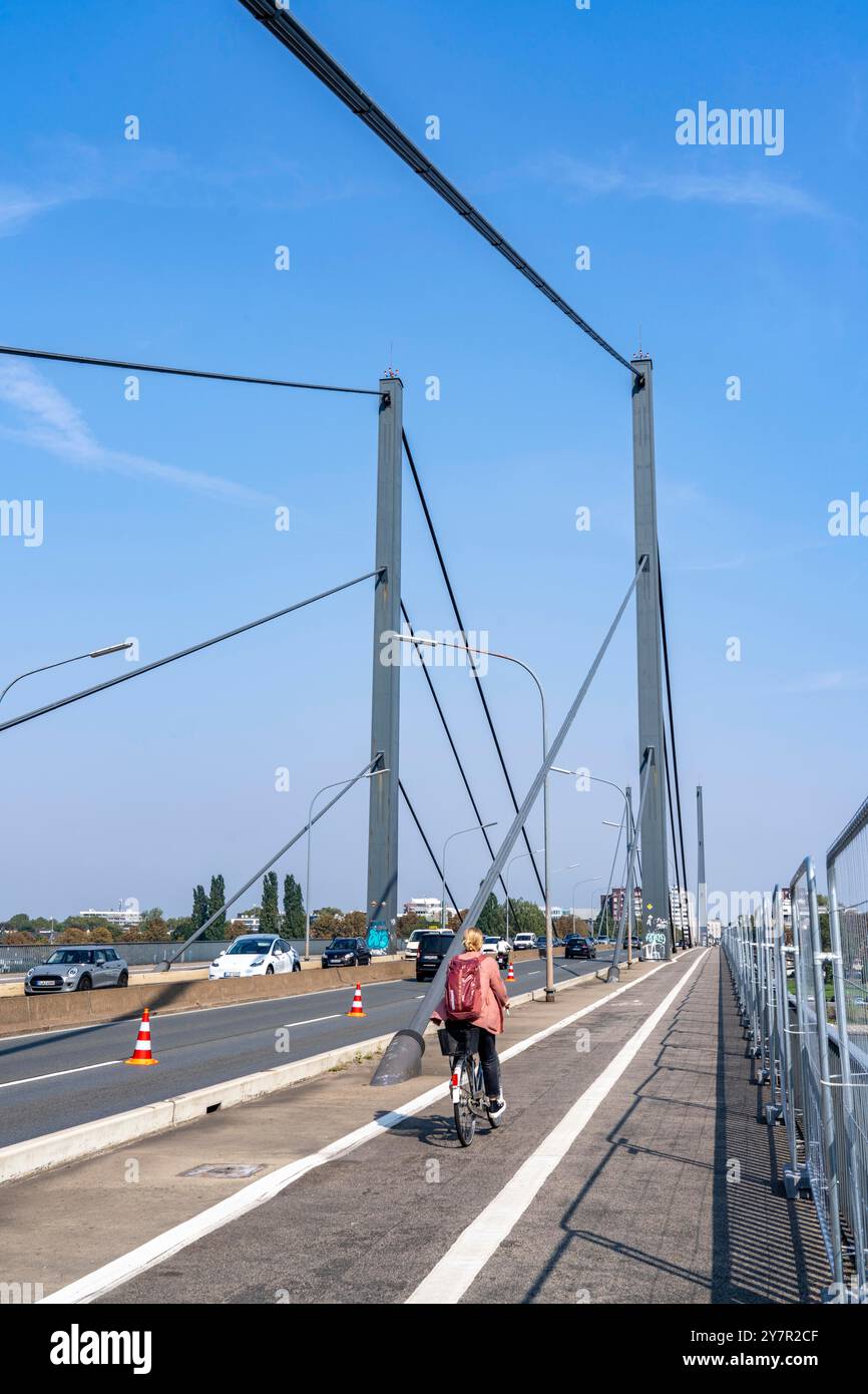 The Theodor-Heuss-Bridge, Rhine crossing, cable-stayed bridge, first ...