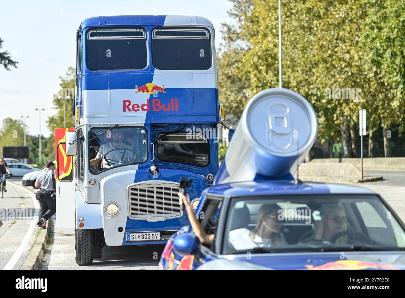 Triple gold medalist rower Martin Sinkovic drove the Red Bull party bus ...