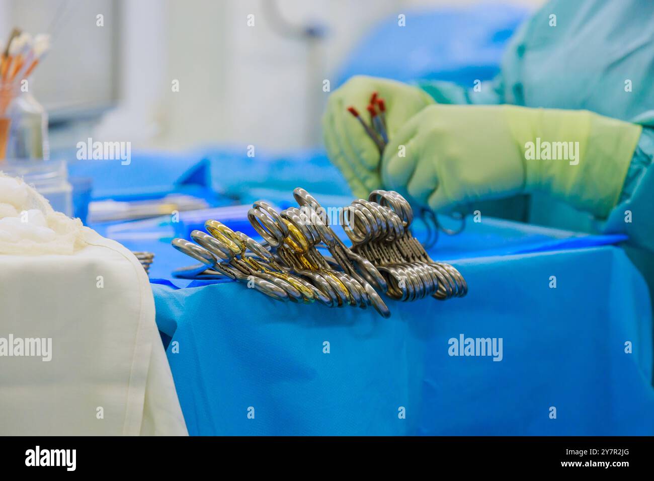 Provided sterile surgical instruments for an operation in operating ...