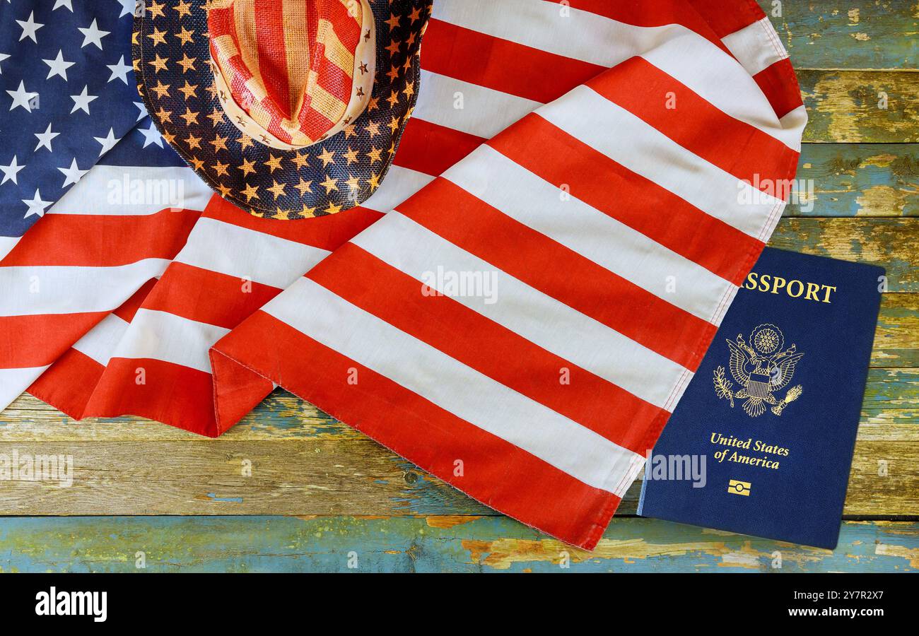 US passport it is citizenship naturalization over American flag ...