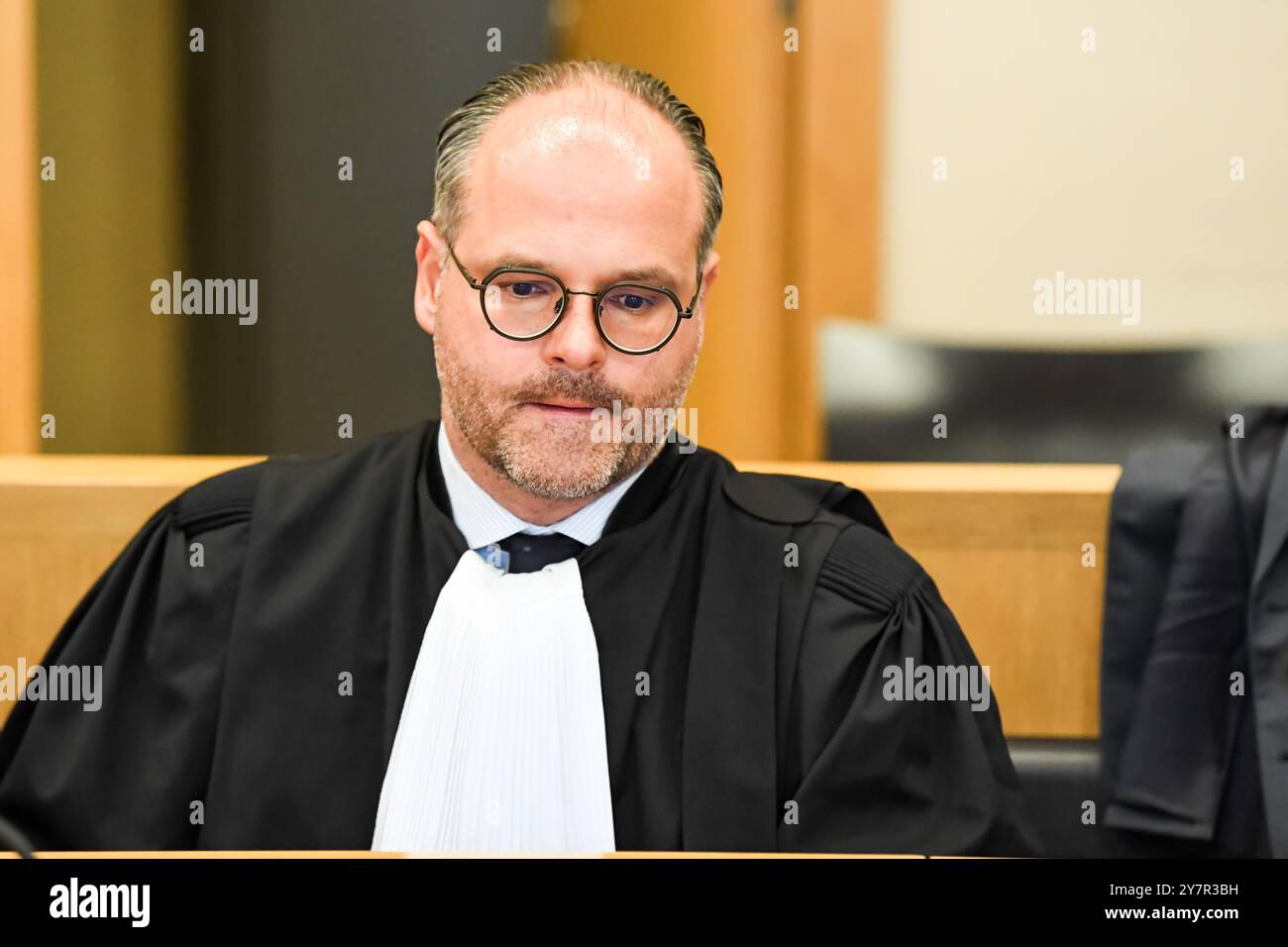 Tongeren, Belgium. 01st Oct, 2024. Lawyer pictured during the jury draw ...