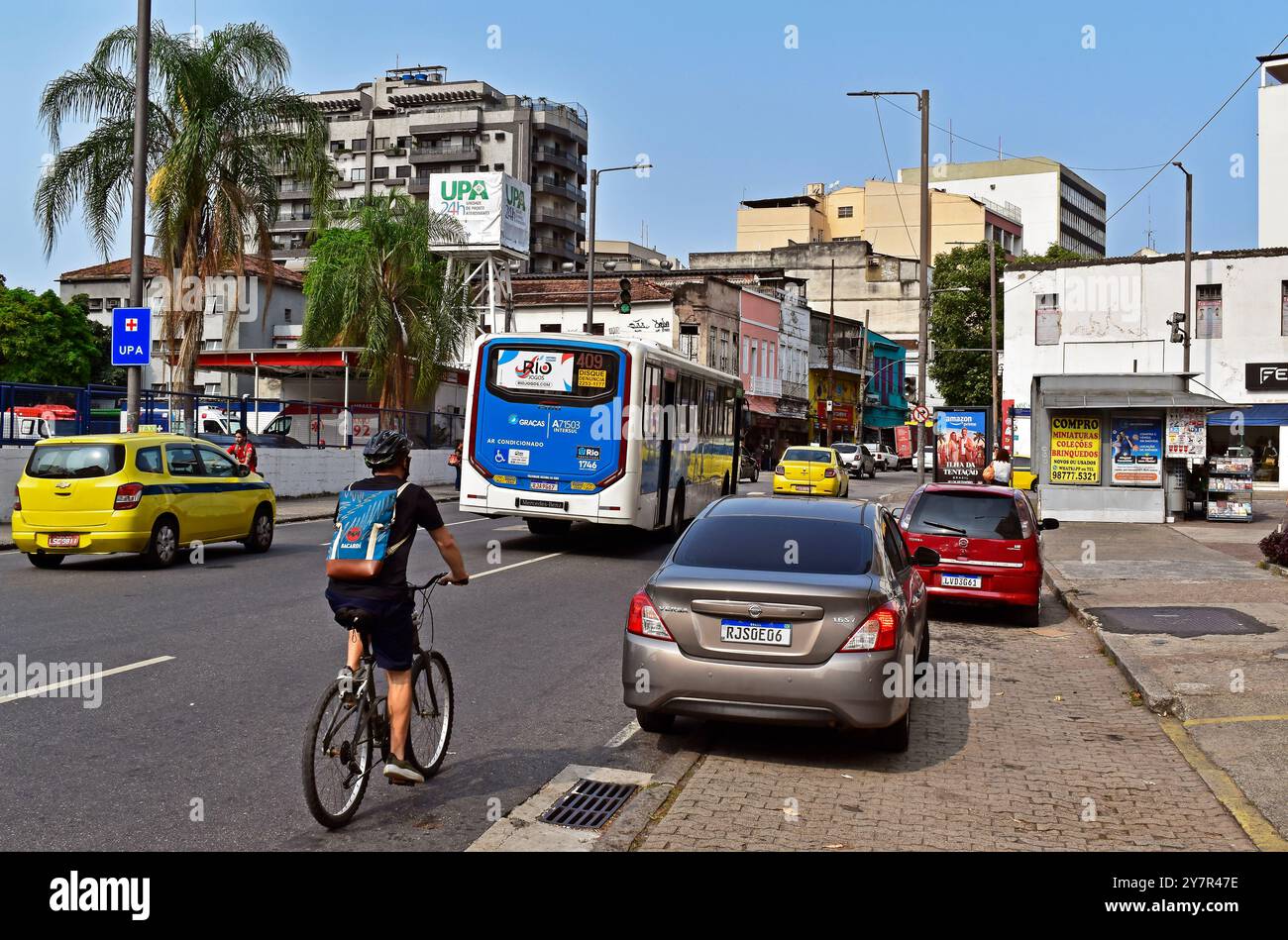 RIO DE JANEIRO, BRAZIL - September 19, 2024: Typical street on Tijuca ...