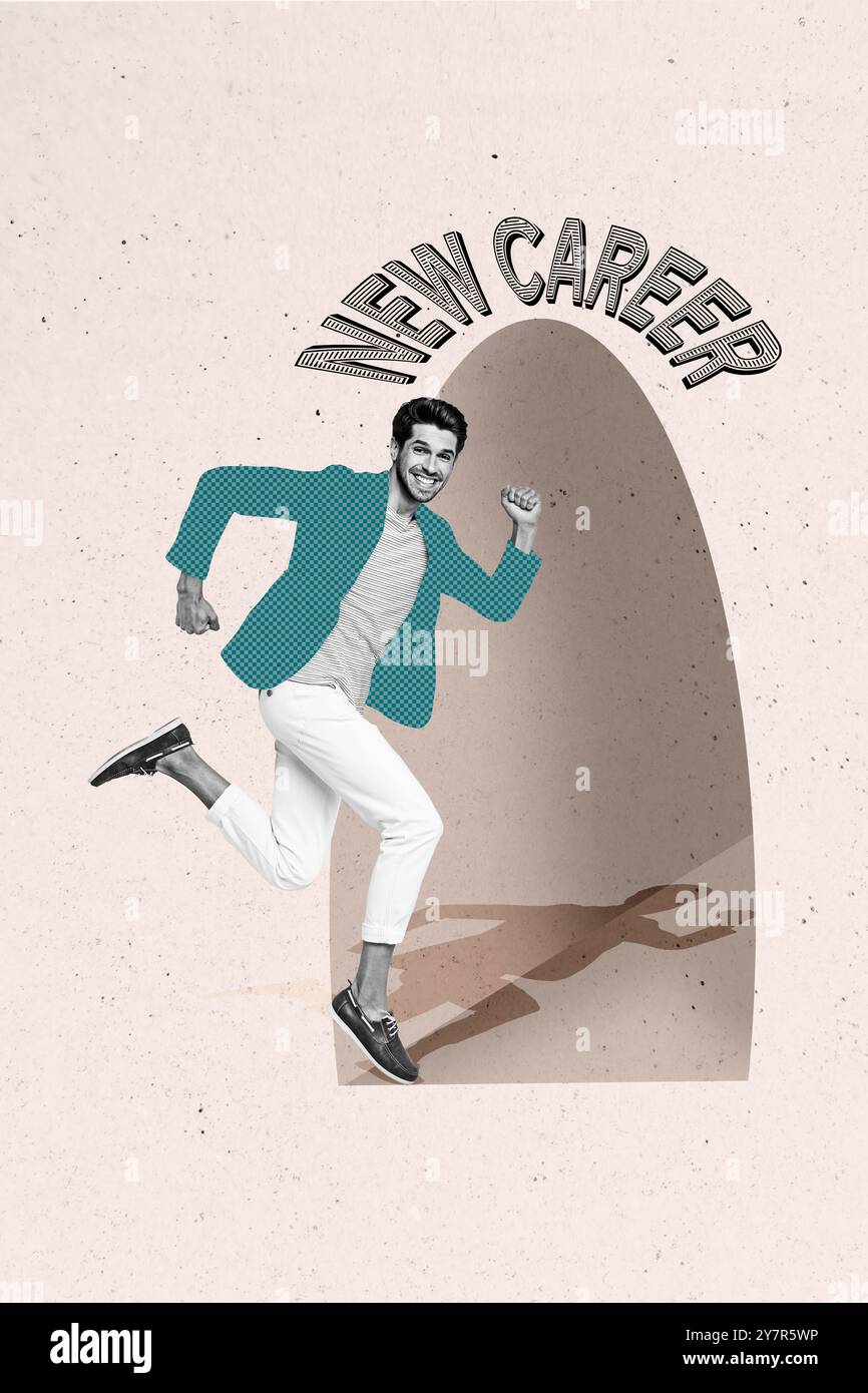 Composite trend artwork 3D image photo collage of new career candidate ...