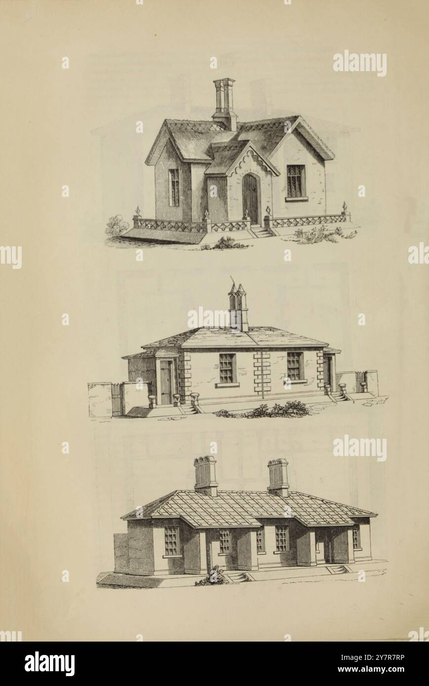 19th-century cottage dwellings in various styles, for labourers and ...